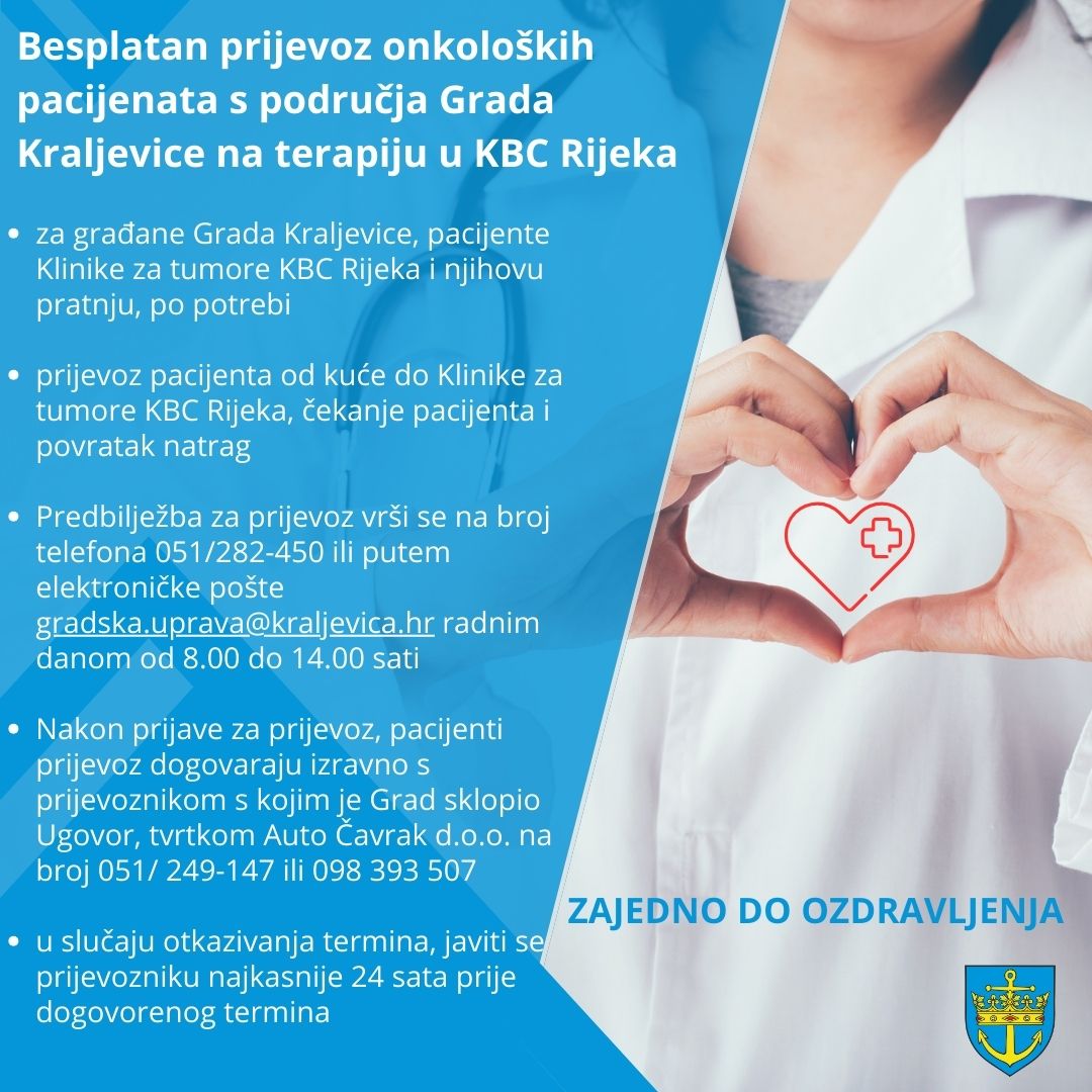 Besplatan prijevoz onkoloških pacijenata s područja Grada Kraljevice na ...
